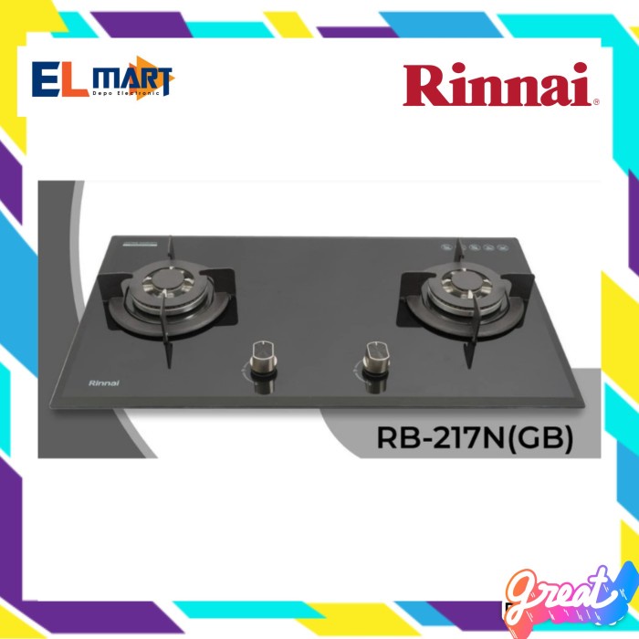 Jual Rinnai Kompor Tanam Kaca 2 Tungku RB 217 NGB 217NG(B) RB217 SNI | Shopee Indonesia