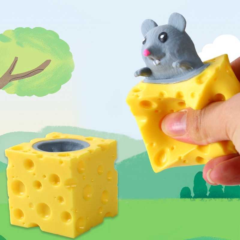 Jual GOESAF Squishy Toy Mouse In The Cheese Pop Up Anti Stress Fidget ...