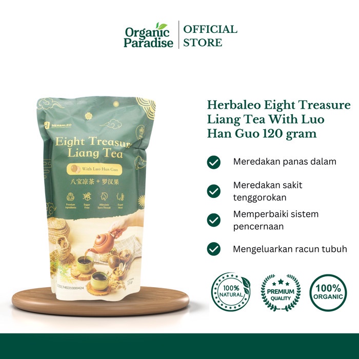 Jual Herbaleo Eight Treasure Liang Tea With Luo Han Guo 120 gram ...
