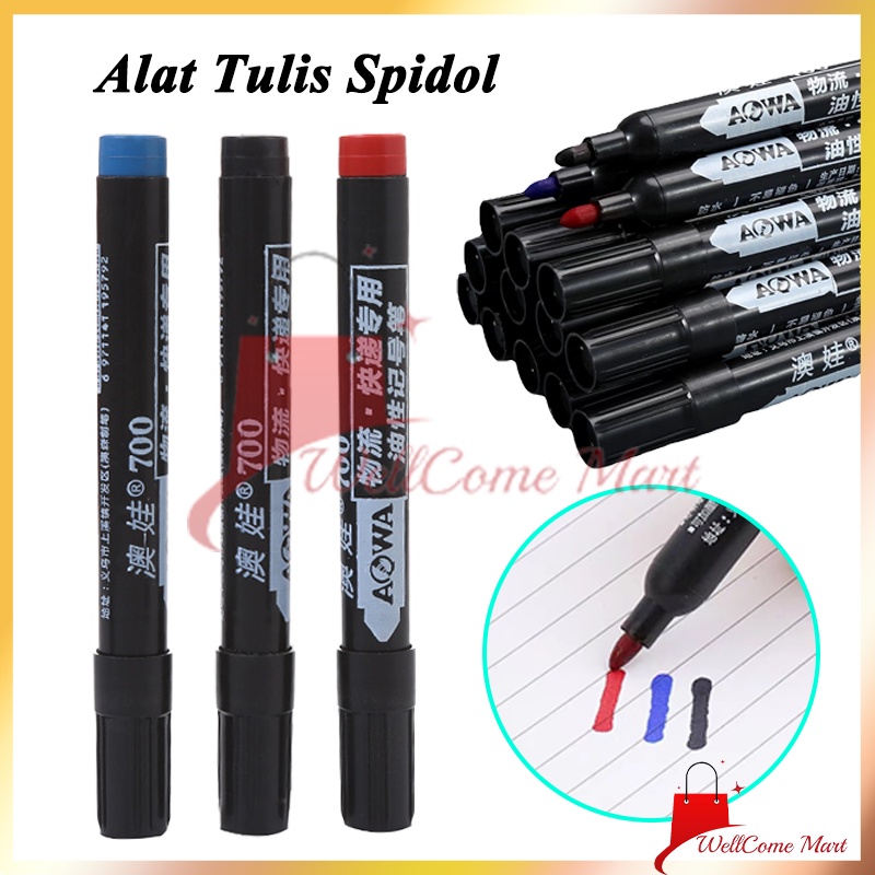 Jual Spidol Hitam Biru Merah / Spidol Marker Permanent / Spidol ...