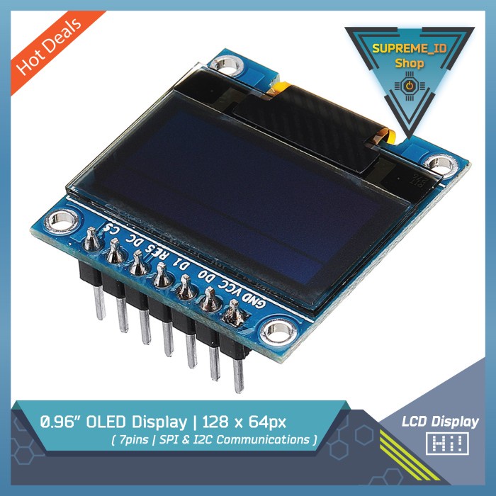 Jual 0.96 inch 7-pin IIC I2C SPI LCD OLED Display For Arduino - Dual ...