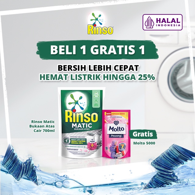 Jual Beli 1 Rinso Matic Top Load Liq 700mL FREE Molto Pink 250ml ...
