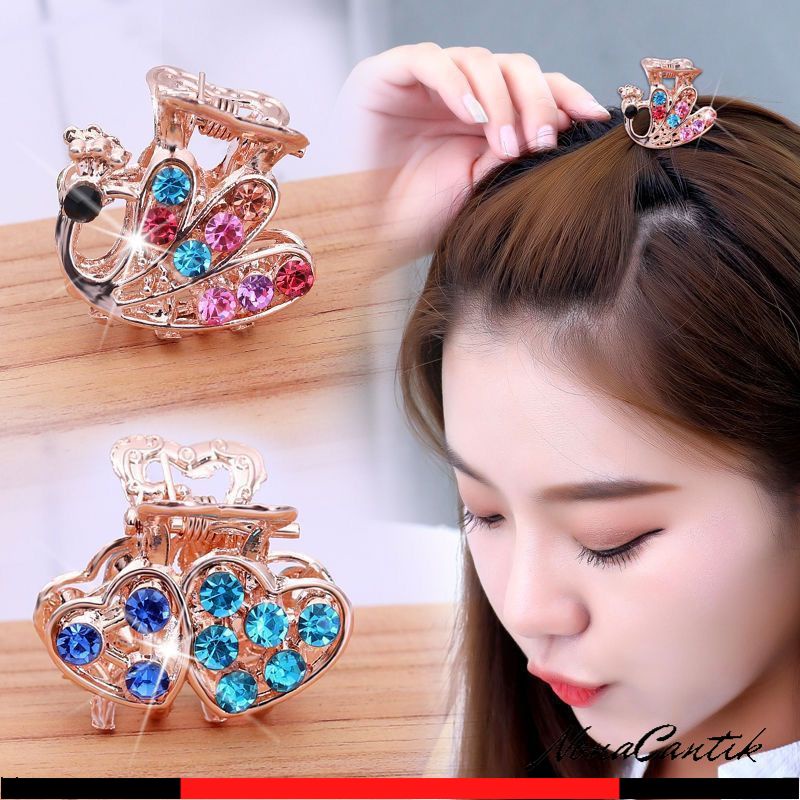 Jual Jepitan Jedai Rambut korea 2.5cm Unik Permata Besi Logam Poni ...