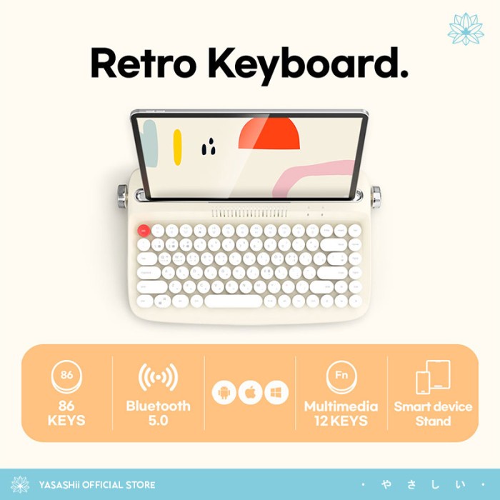 Jual ACTTO Retro Bluetooth Keyboard Wireless Typewriter | Shopee Indonesia