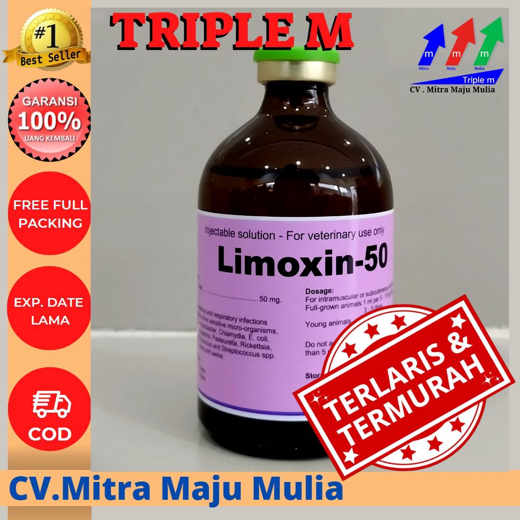 Jual LIMOXIN 50 isi 100 ml Antibiotik Hewan Spektrum Luas ...