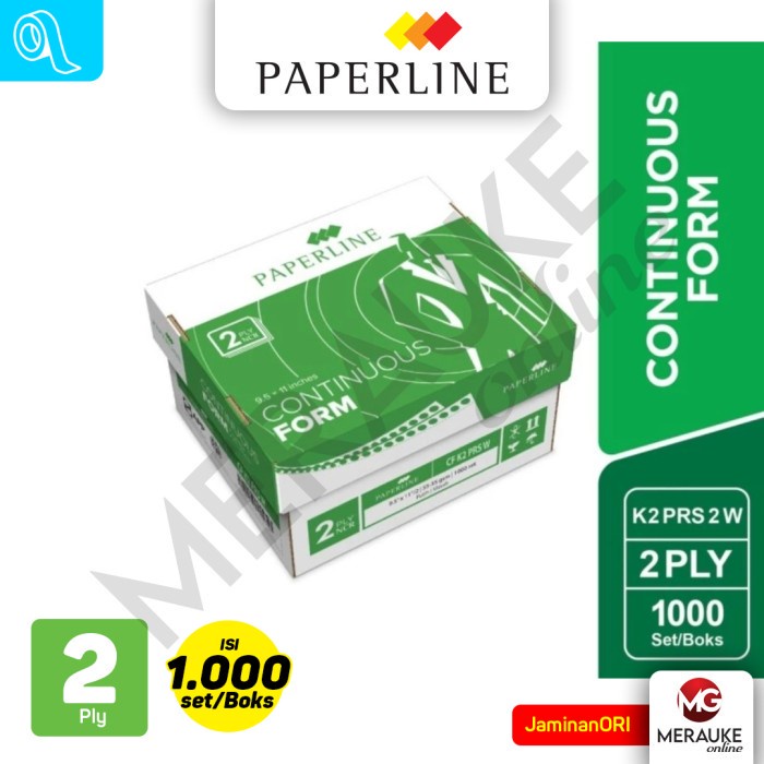 Jual Continuous Form Paperline 2 Ply K2 PRS P/W (1000 set per Box ...