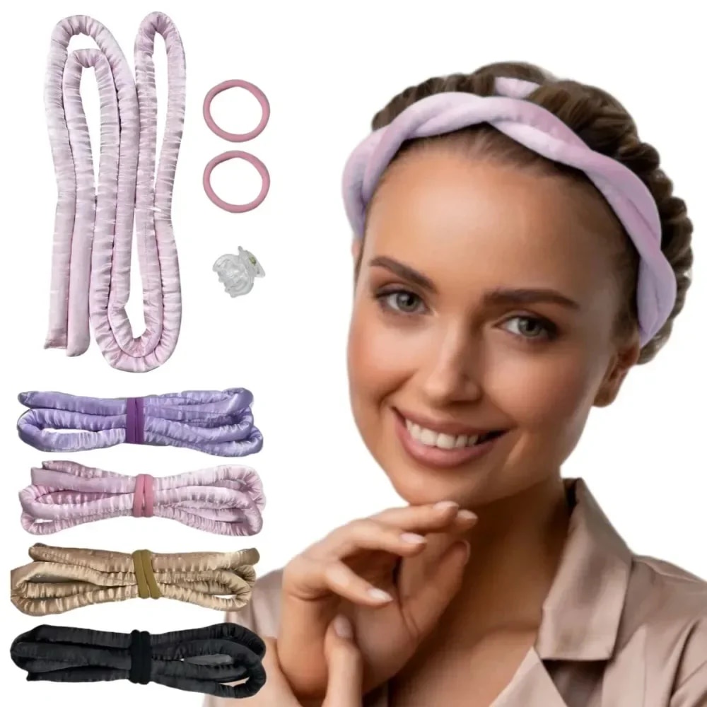 Jual Heatless Curling Rod Headband Soft Hair Curlers No Heat Hair ...