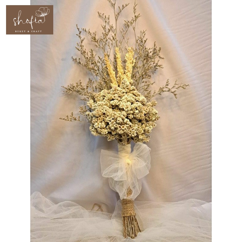 Jual hand bouquet wedding edelweis | buket bunga kering | buket ...