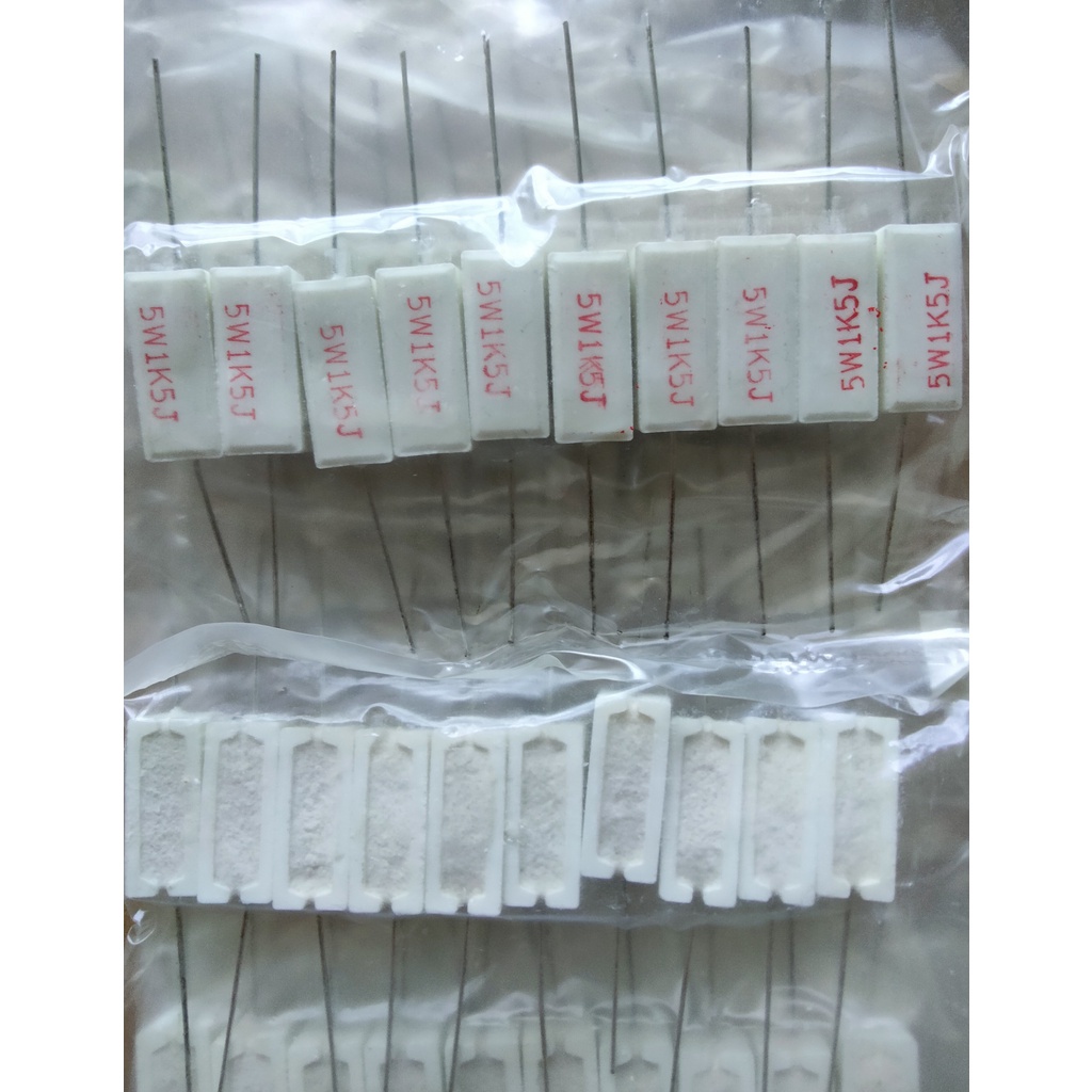 Jual RESISTOR KAPUR 1K5 OHM 5WATT / R KAPUR 1K5 OHM 5W / RESISTOR 1K5 OHM 5 WATT | Shopee Indonesia