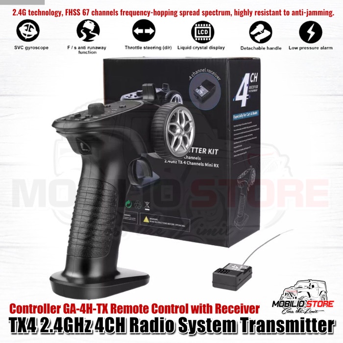 Jual TX4 2.4GHz 4CH Radio System Transmitter Controller GA-4H-TX Remote ...