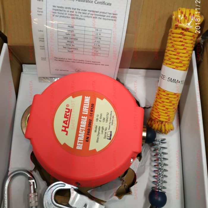 Jual [New] RETRACTABLE LIFELINE FALL ARRESTER 10M 10 METER PENGAMAN ...