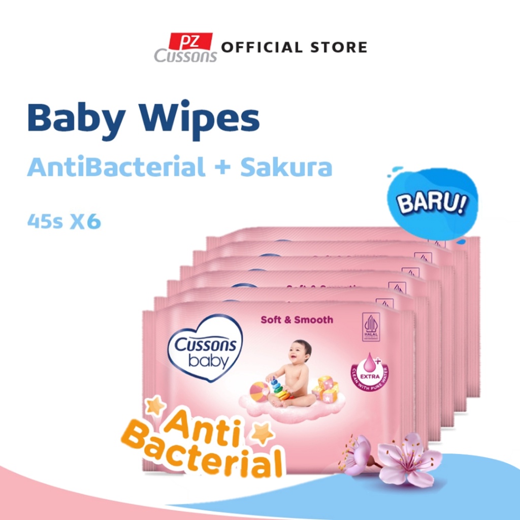 Jual Cussons Baby Wipes Soft & Smooth-Tisu Basah Bayi-Ganti Popok 45's ...