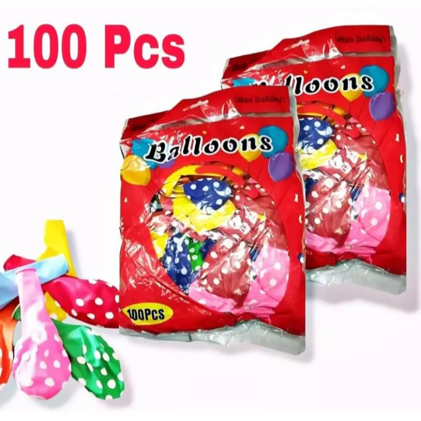 Jual BOP [1 PACK 100PCS] BALON LATEX ULANG TAHUN MOTIF DEKORASI PESTA BIRTHDAY POLKADOT KARTUN ...
