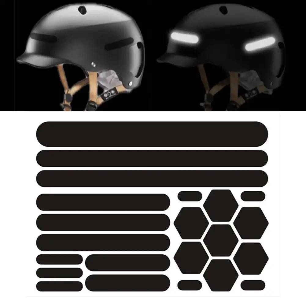 Jual Motorcycle Reflective Stickers Helmets Invisible Black Reflective ...