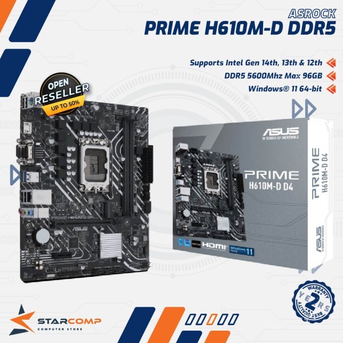 Jual Asus PRIME H610M-D DDR5 LGA1700 H610 USB3.2 SATA3 Motherboard | Shopee Indonesia