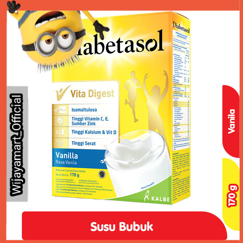 Jual Diabetasol Susu Bubuk Dewasa Vanila 170 g | Shopee Indonesia