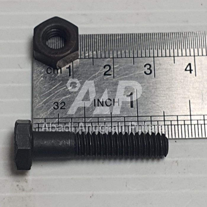 Jual Baut Mur Baja Grade 8.8 UNC 1/4x1-1/4 drat kasar 1/4 x 1-1/4 inch ...