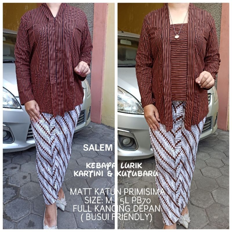 Jual Baju LURIK JA Kebaya Lurik Kutubaru Kartini nita Modern Bahan Katun Halus | Shopee Indonesia