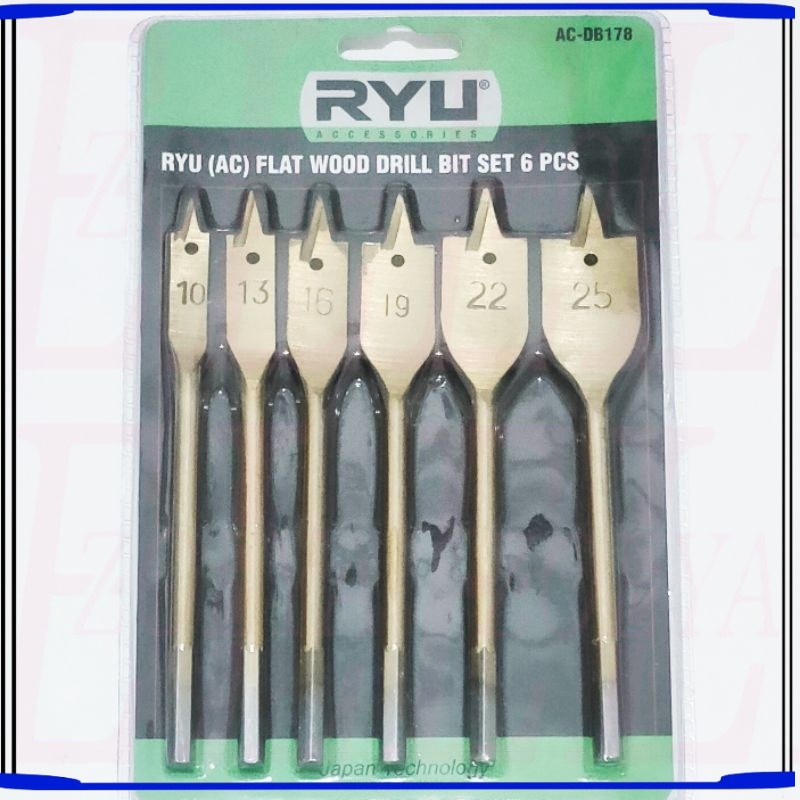 Jual MATA BOR KIPAS RYU SET 6pcs FLAT WOOD BIT | Shopee Indonesia