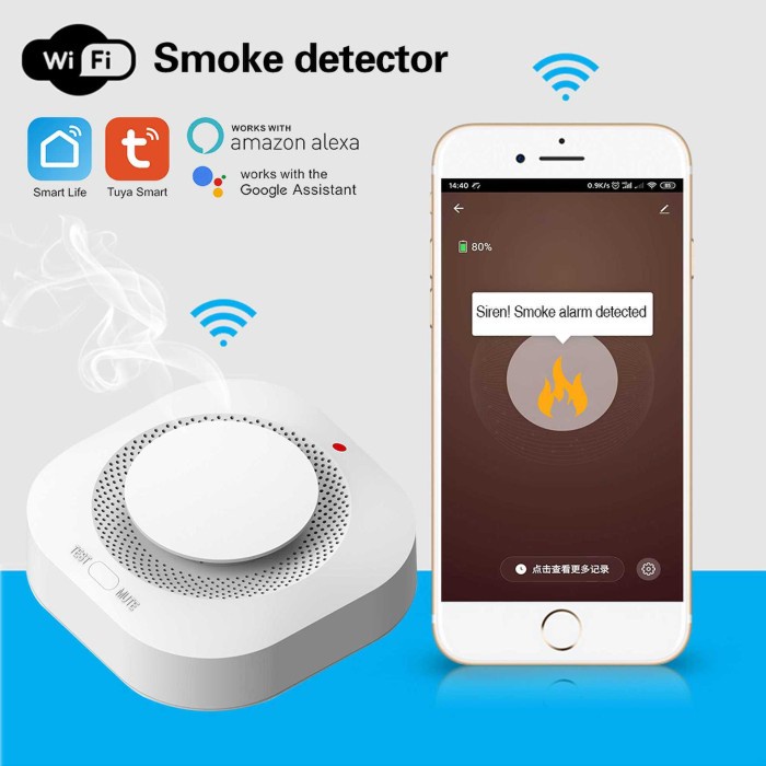 Jual AMC WiFi / Zigbee Smoke Detector Deteksi Asap Alarm Tuya Smart ...