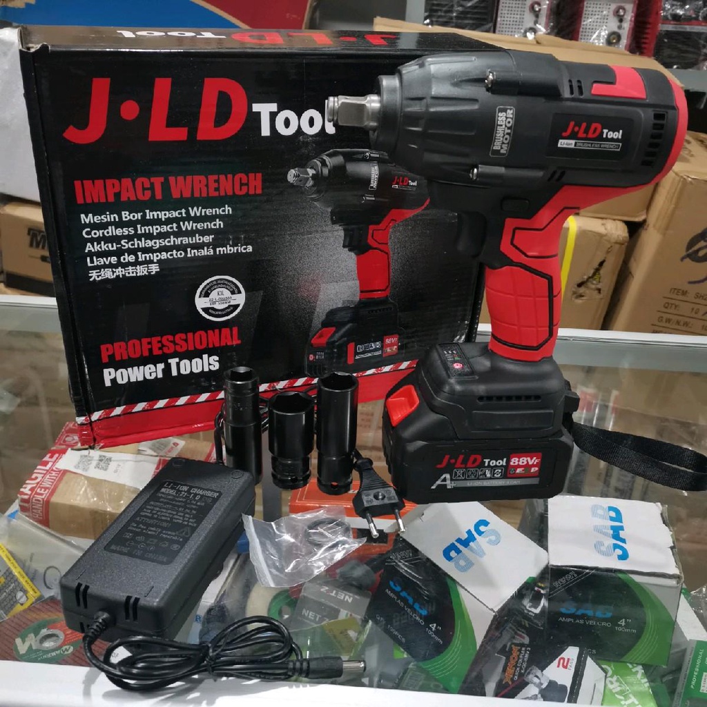 Jual Impact wrench JLD JUMBO 550 NM mesin buka baut roda motor mobil ...