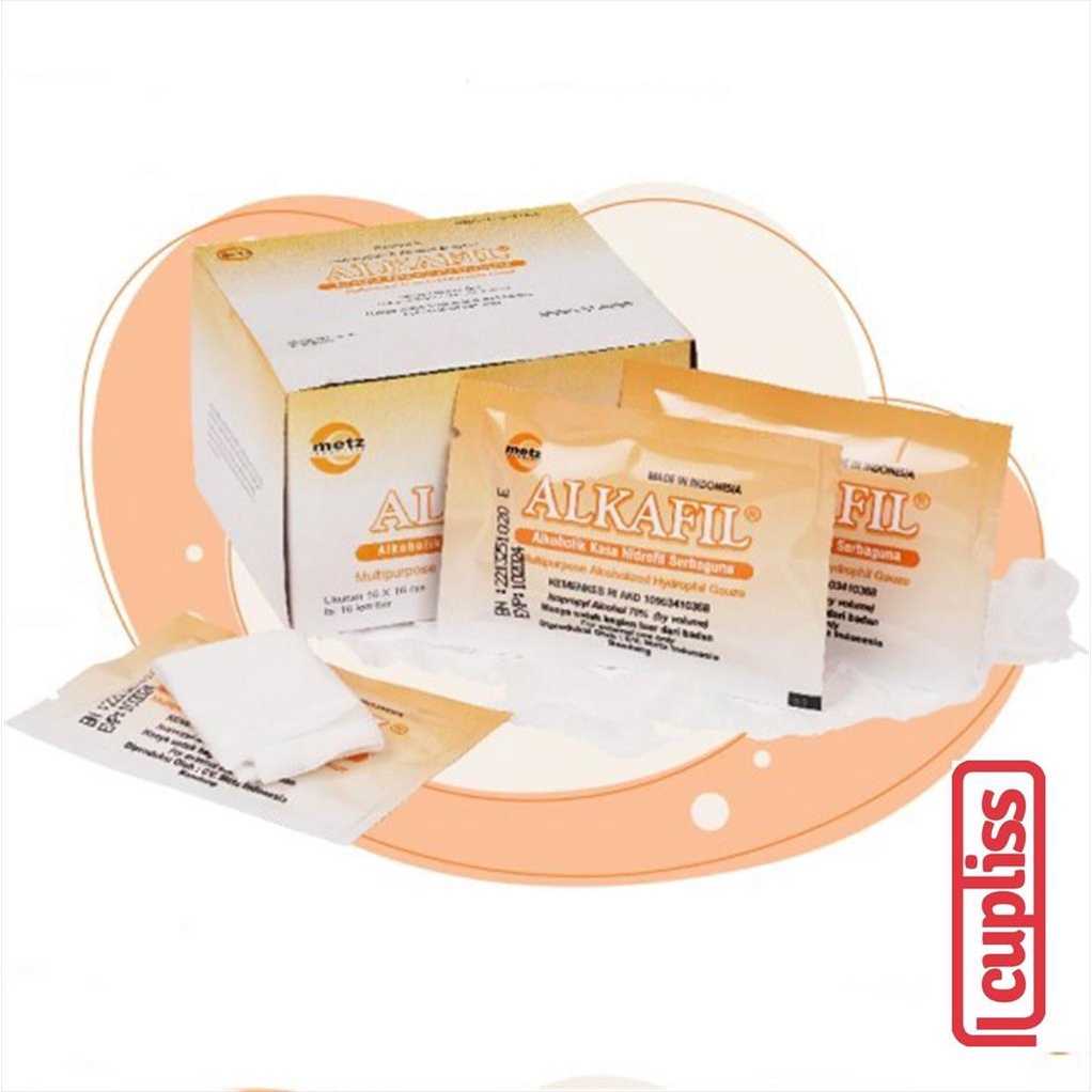 Jual Alkafil Alkoholik Kasa Hidrofil Alkohol 16 Sachet Kasa Tali Pusar ...