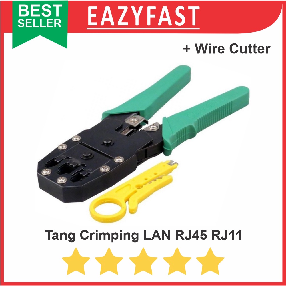 Jual Tang Crimping Tool 3 in 1 RJ45 RJ11 Krimping Potong Kabel LAN UTP ...