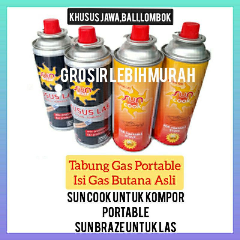 Jual (jawa bali lombok) Tabung gas kaleng portabel butana suncook sunbraze | Shopee Indonesia