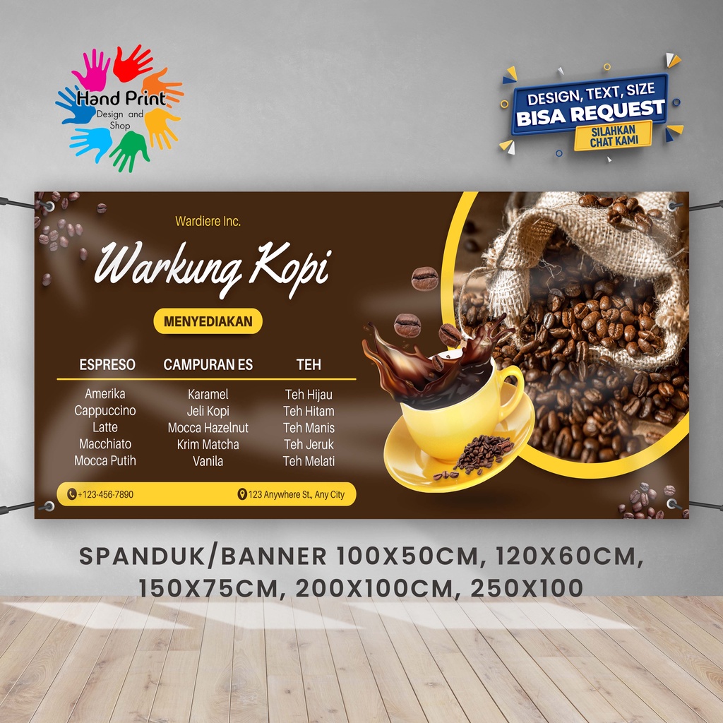 Jual SPANDUK BANNER Kopi Coffeeshop kafe Bisa Request Desain | Shopee ...