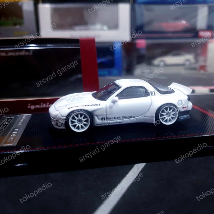 Jual Diecast Ignition Model Rocket Bunny Mazda RX 7 FD3S white swap velg LP27 | Shopee Indonesia