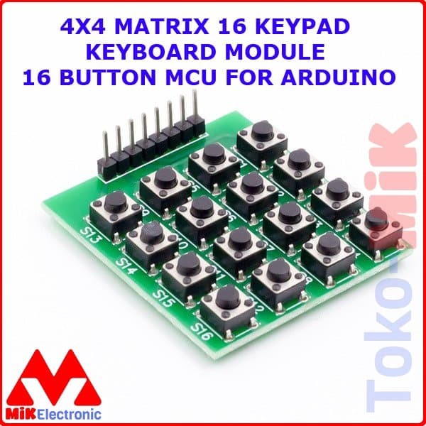 Jual 4*4 4X4 MATRIX 16 KEYPAD KEYBOARD MODULE 16 BUTTON TOMBOL ARDUINO ...