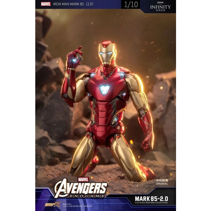 Jual ZD Toys 1908-85 Iron Man MK85 2.0 LED Lights 1/10 Infinity Gauntlet | Shopee Indonesia