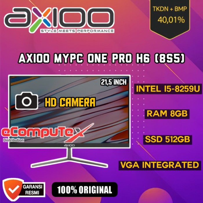 Jual PC AIO AXIOO MYPC ONE PRO H6 (8S5) i5 RAM 8GB 512GB 21"FHD TKDN ...