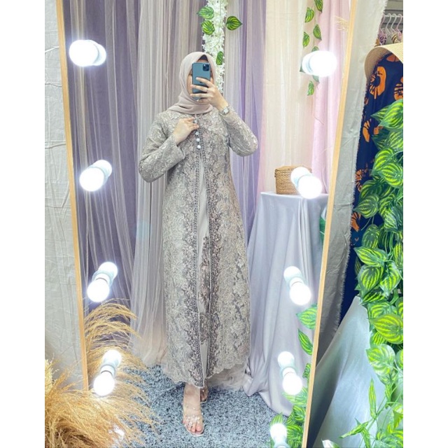 Jual GAMIS CARDIGAN CORNELI GLITER SENADA // GAMIS BURKAT MEWAH ...