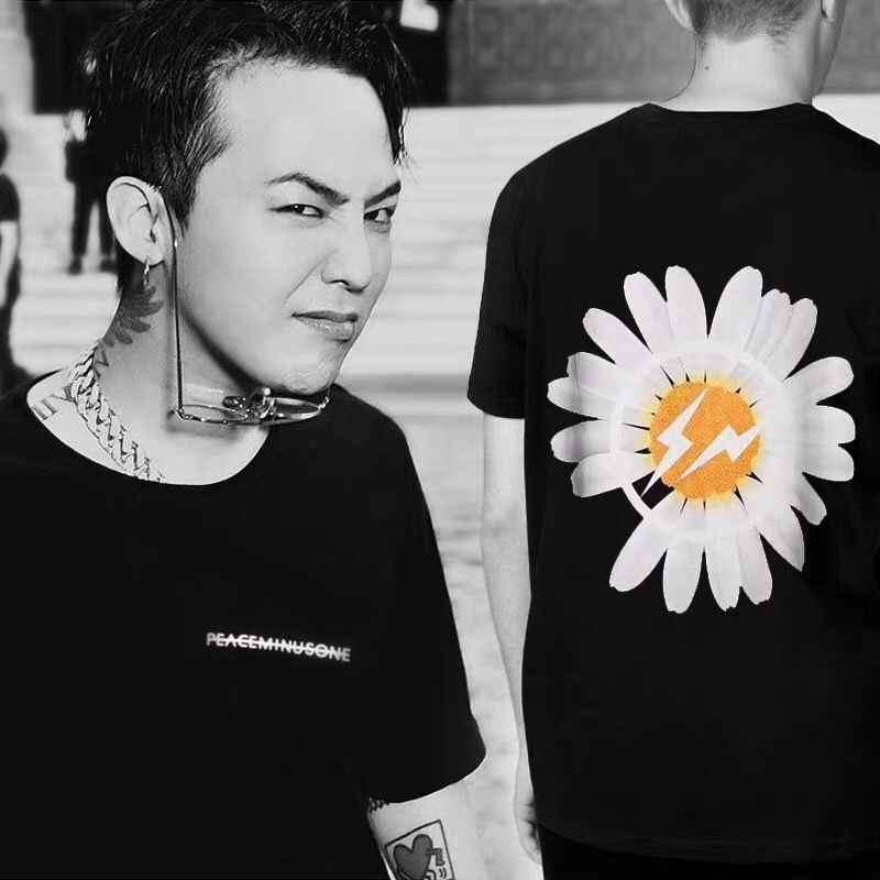 Jual Kaus Gambar Bunga Aster G-DRAGON Kaus Hip-Hop Pria dan Wanita ...