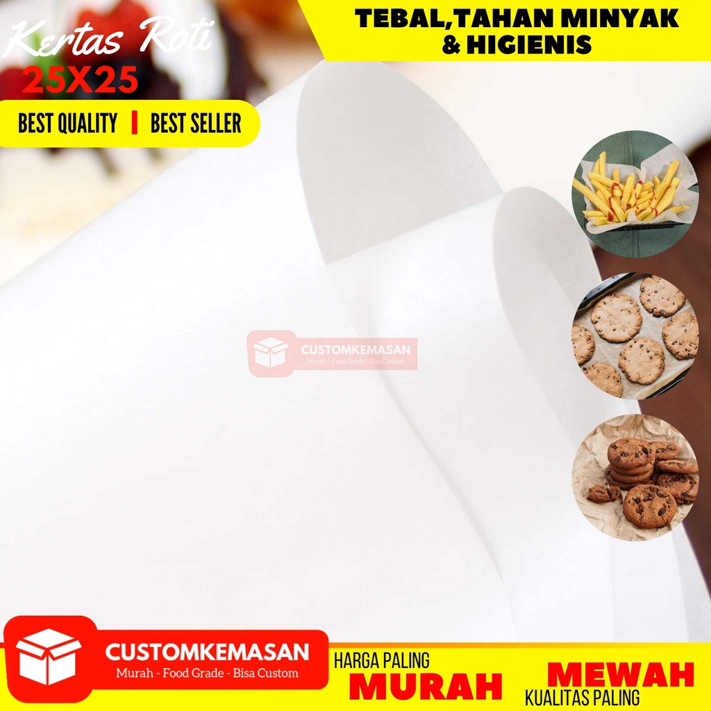 Jual Kertas Roti / Kertas Kebab / Kertas Burger / Kertas Makanan ukuran ...