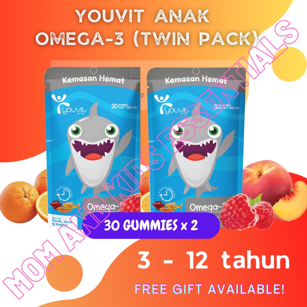 Jual YOUVIT GUMMY MULTIVITAMIN OMEGA 3 ANAK 30 GUMMIES 1 POUCH KIDS VITAMIN TWIN PACK | Shopee ...