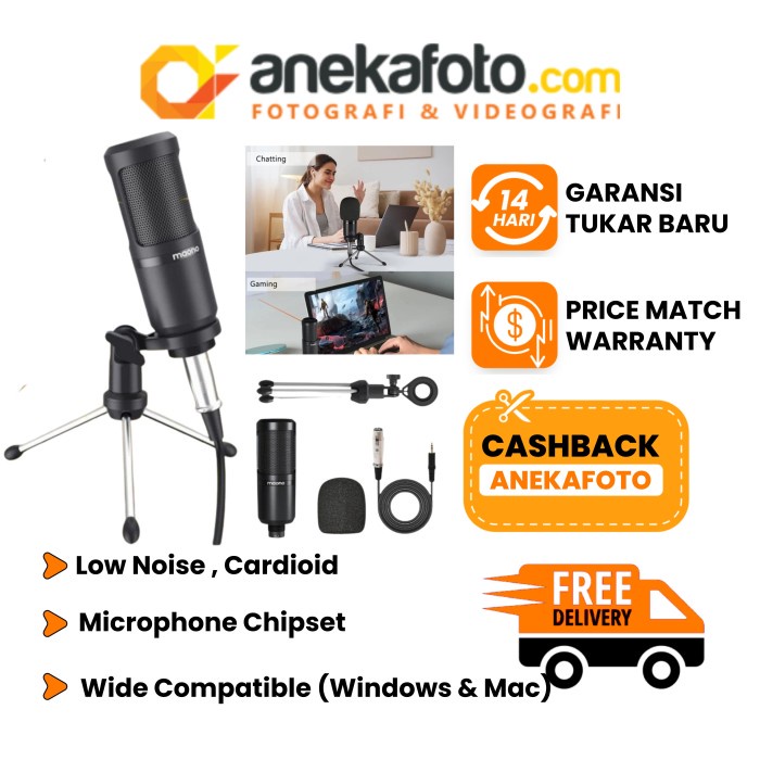 Jual Maono Microphone Condenser XLR AU PM360 TR Black | Shopee Indonesia