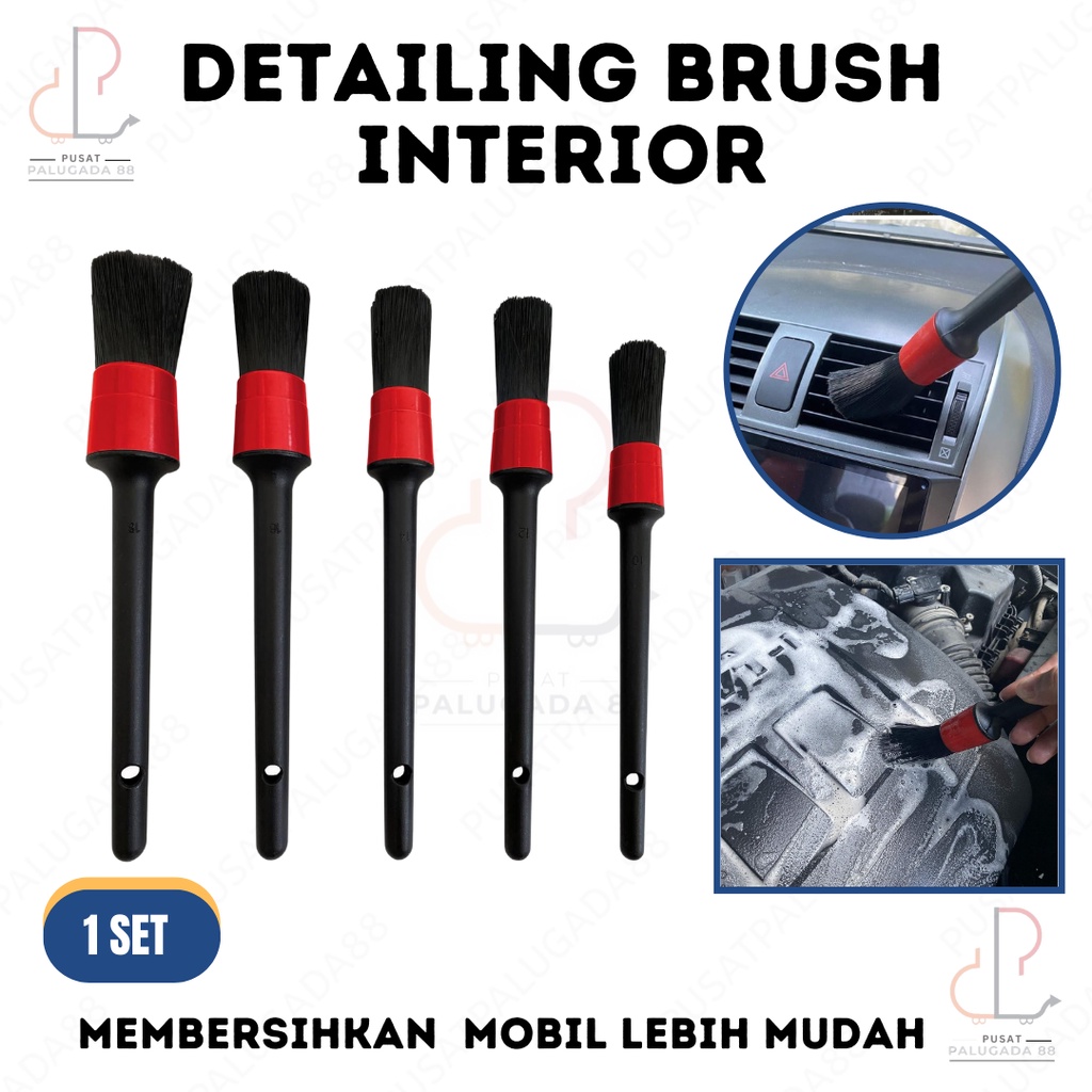 Jual Kuas Detailing 1 Set Isi 5 Ukuran Warna Epic Auto Detailing Brush ...