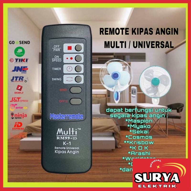 Jual Remote Kipas Angin Universal MULTI RM99+ID Arashi / Miyako / Sekai ...