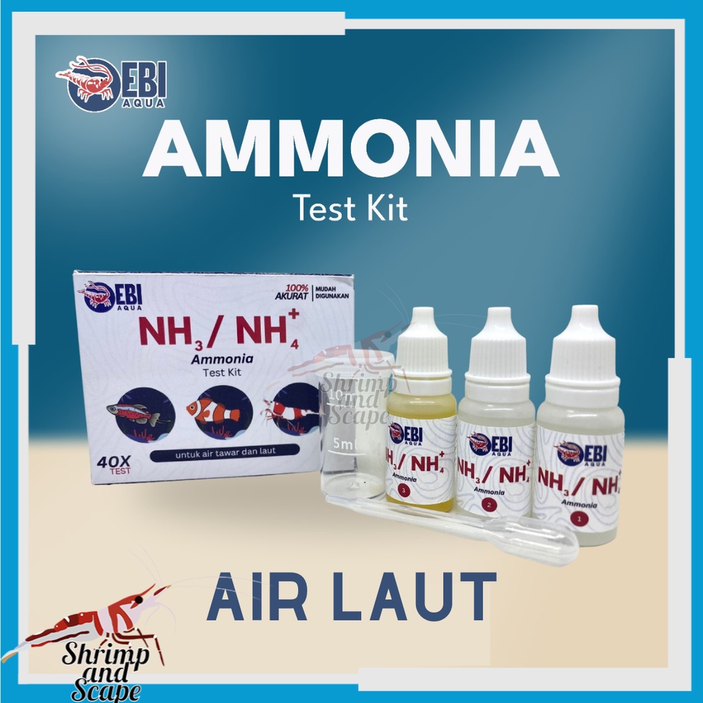 Jual EBI NH3 NH4 Ammonia Water Test Kit Alat Tes Air Tawar & Laut ...