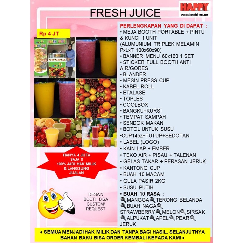 Jual PAKET USAHA FRANCHISE MINUMAN FRESH JUICE JUS BUAH FRUIT KEKINIAN ...