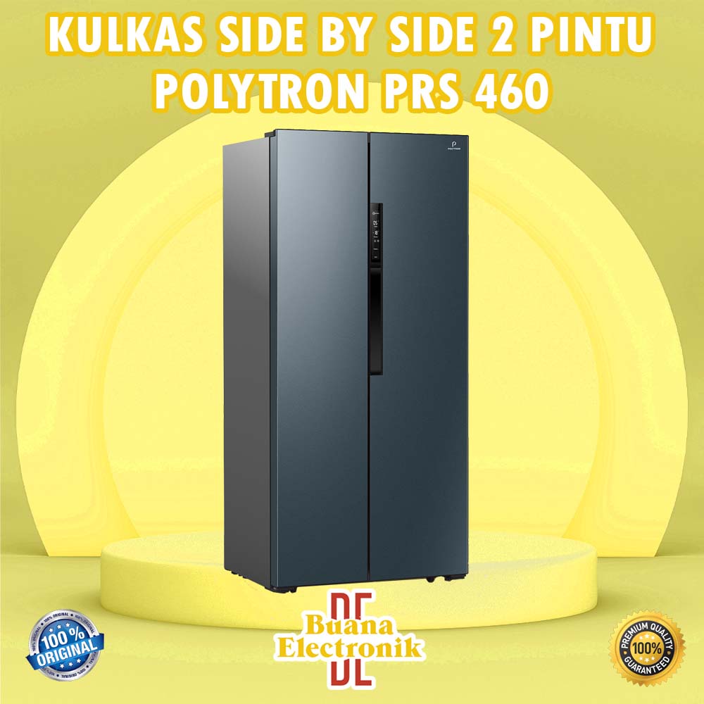Jual KULKAS POLYTRON PRS 460 LEMARI ES 2 PINTU PRS460B SIDE BY SIDE ...