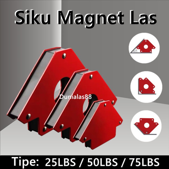 Jual Siku Magnet Las 3" 4" 5" Welding Magnet 25LBS 50LBS 75LBS 3 4 5 ...