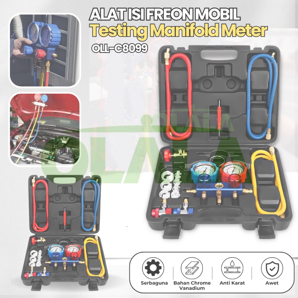 Jual 【COD】Testing Manifold Meter Alat Isi Freon AC Mobil R-134a Kit ...