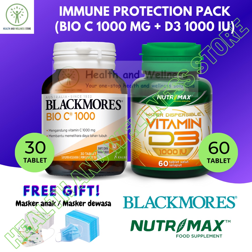 Jual Blackmores Nutrimax Imun Bio C 1000 Mg 30 Tablet D3 1000 IU 60 ...