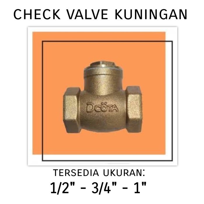 Jual Check Valve 1/2 3/4 1 inch kuningan swing checkvalve tabok tabo ...
