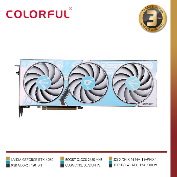 Jual COLORFUL iGame GeForce RTX 4060 Ultra W OC 8GB-V | Shopee Indonesia