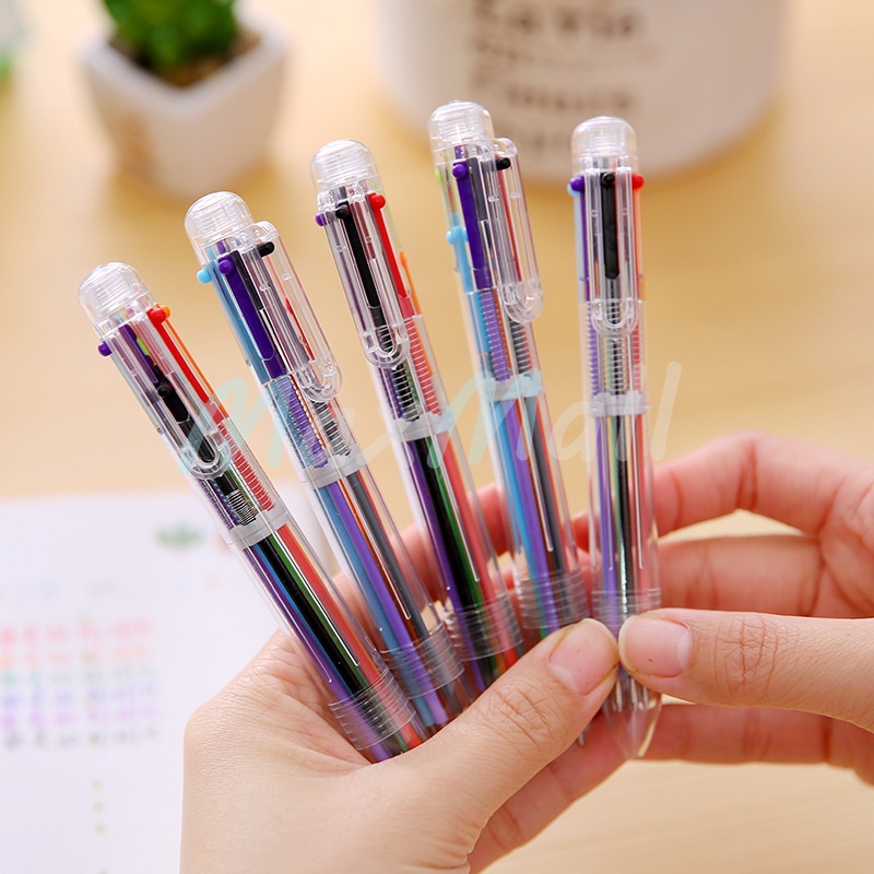 Jual Pulpen 6 Warna Transparan Pena Ballpoint KYUKA | Shopee Indonesia