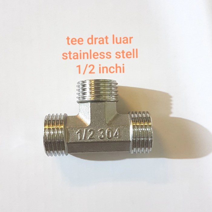 Jual Fitting Pipe sambungan T tee cabang stainless stell 1/2 inchi ...